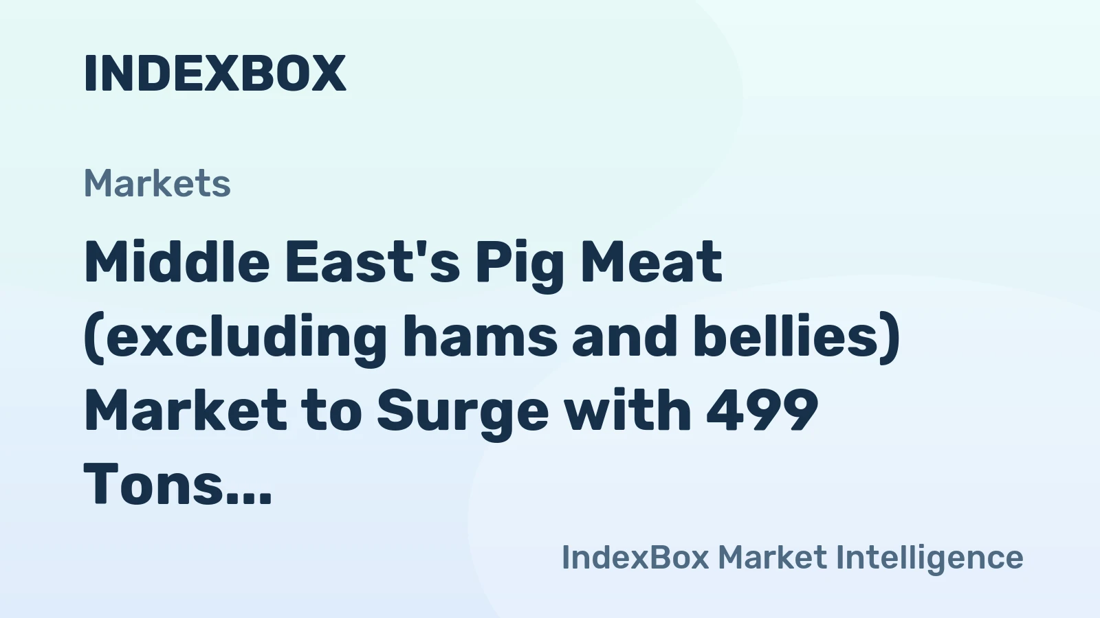 Middle East's Pig Meat (excluding hams and bellies) Market to Surge with 499 Tons in Volume and $4.7M in Value by 2035