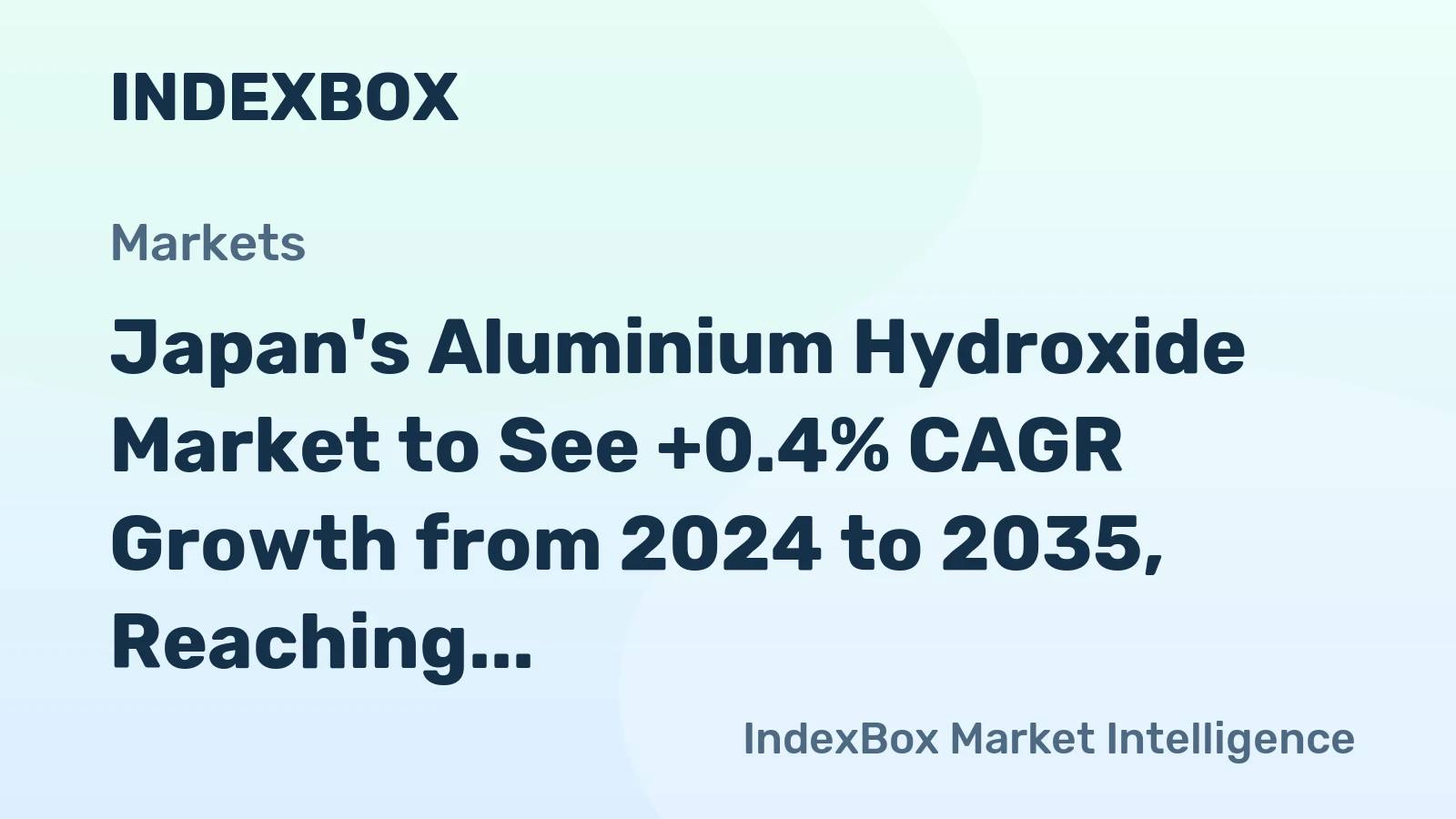Japan's Aluminium Hydroxide Market to See +0.4% CAGR Growth from 2024 to 2035, Reaching $235M