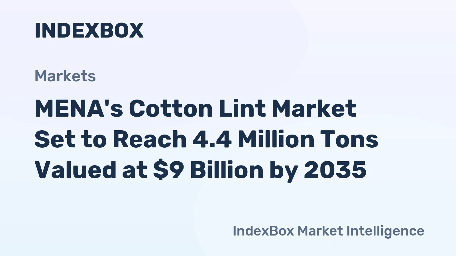 MENA's Cotton Lint Market Set to Reach 4.4 Million Tons Valued at $9 Billion by 2035