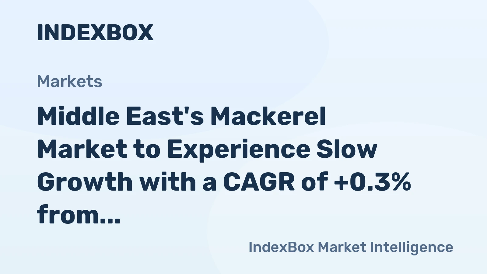 Middle East's Mackerel Market to Experience Slow Growth with a CAGR of +0.3% from 2024 to 2035