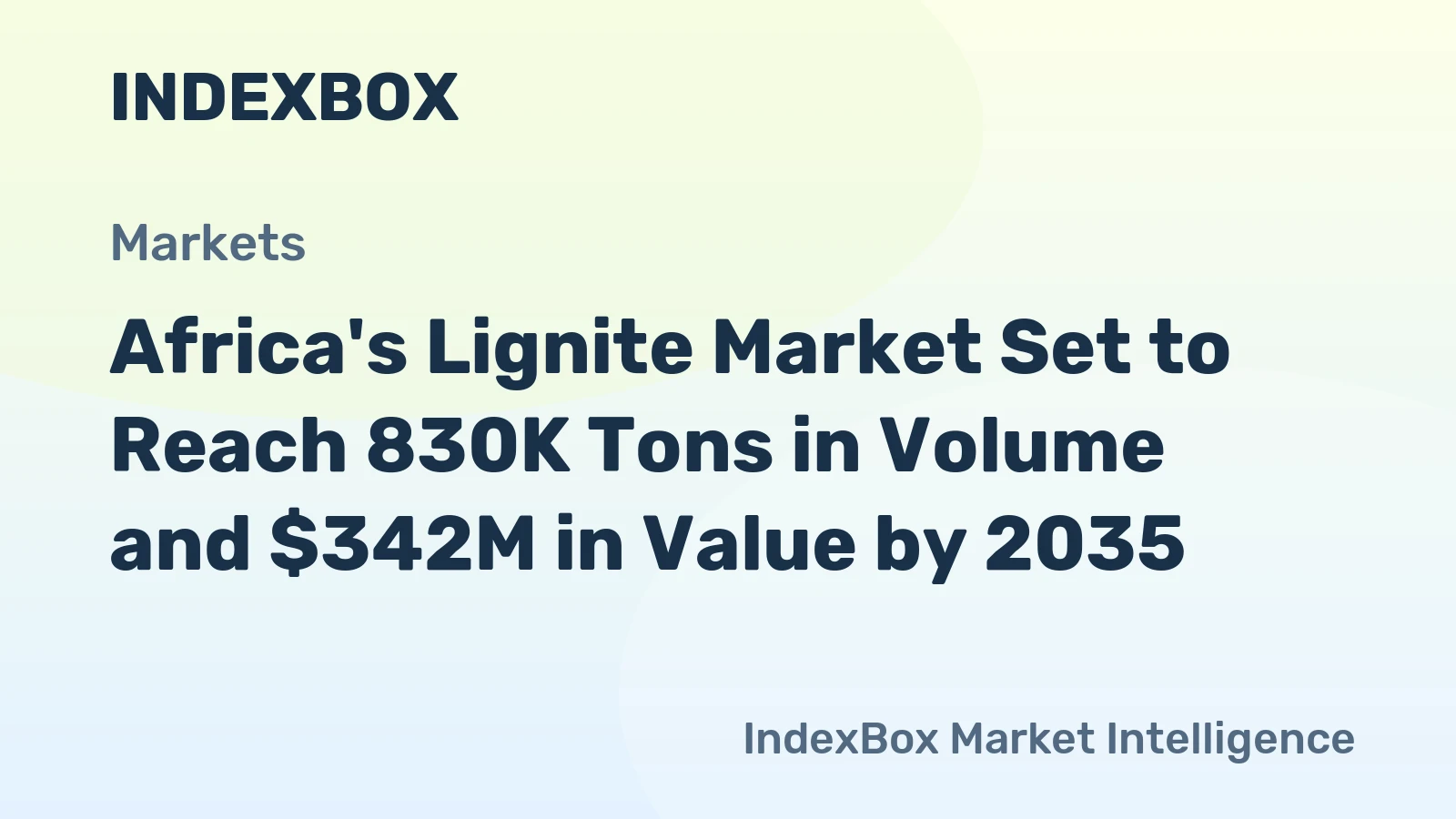 Africa's Lignite Market Set to Reach 830K Tons in Volume and $342M in Value by 2035