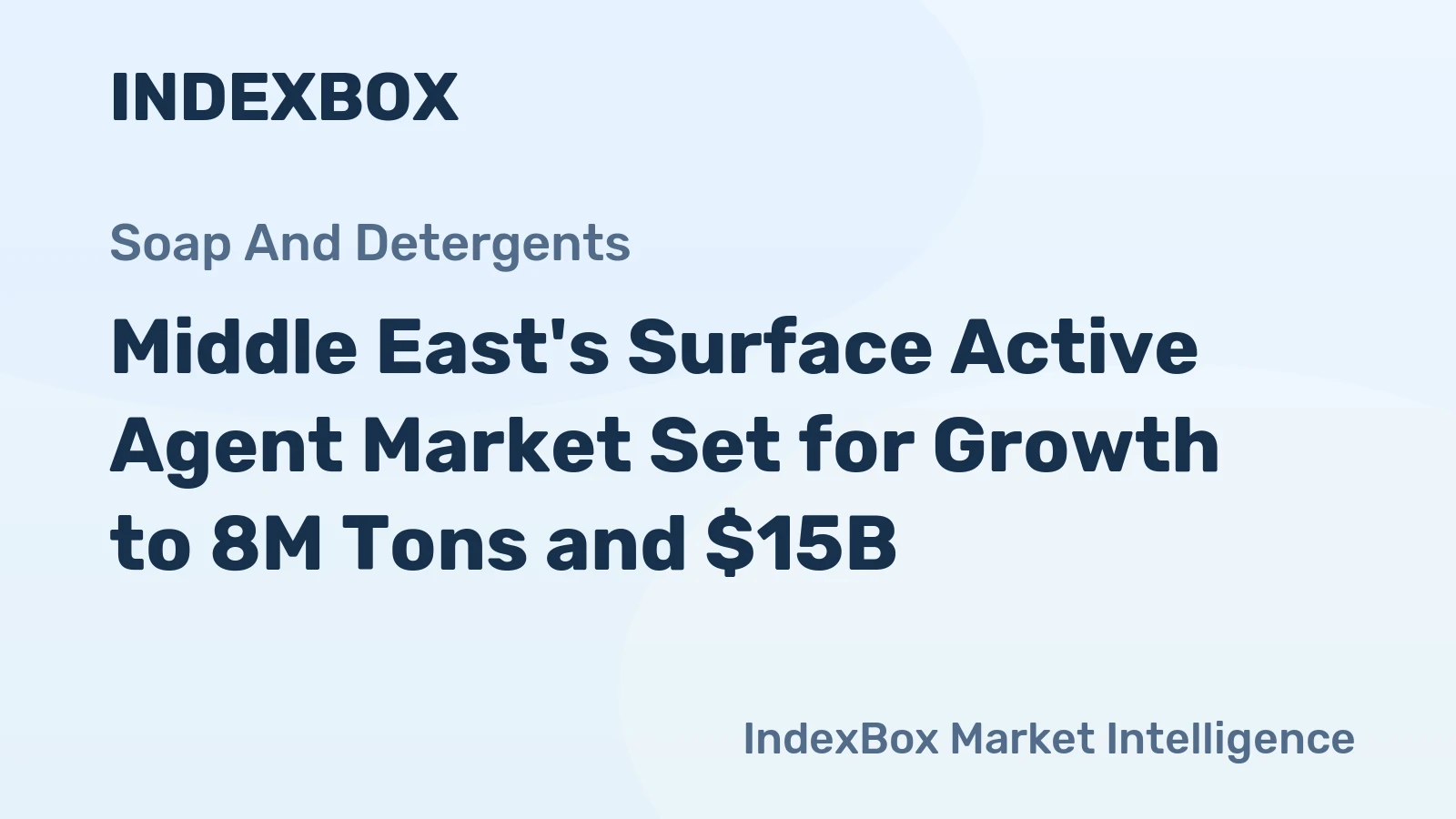Middle East's Surface Active Agent Market Set for Growth to 8M Tons and $15B