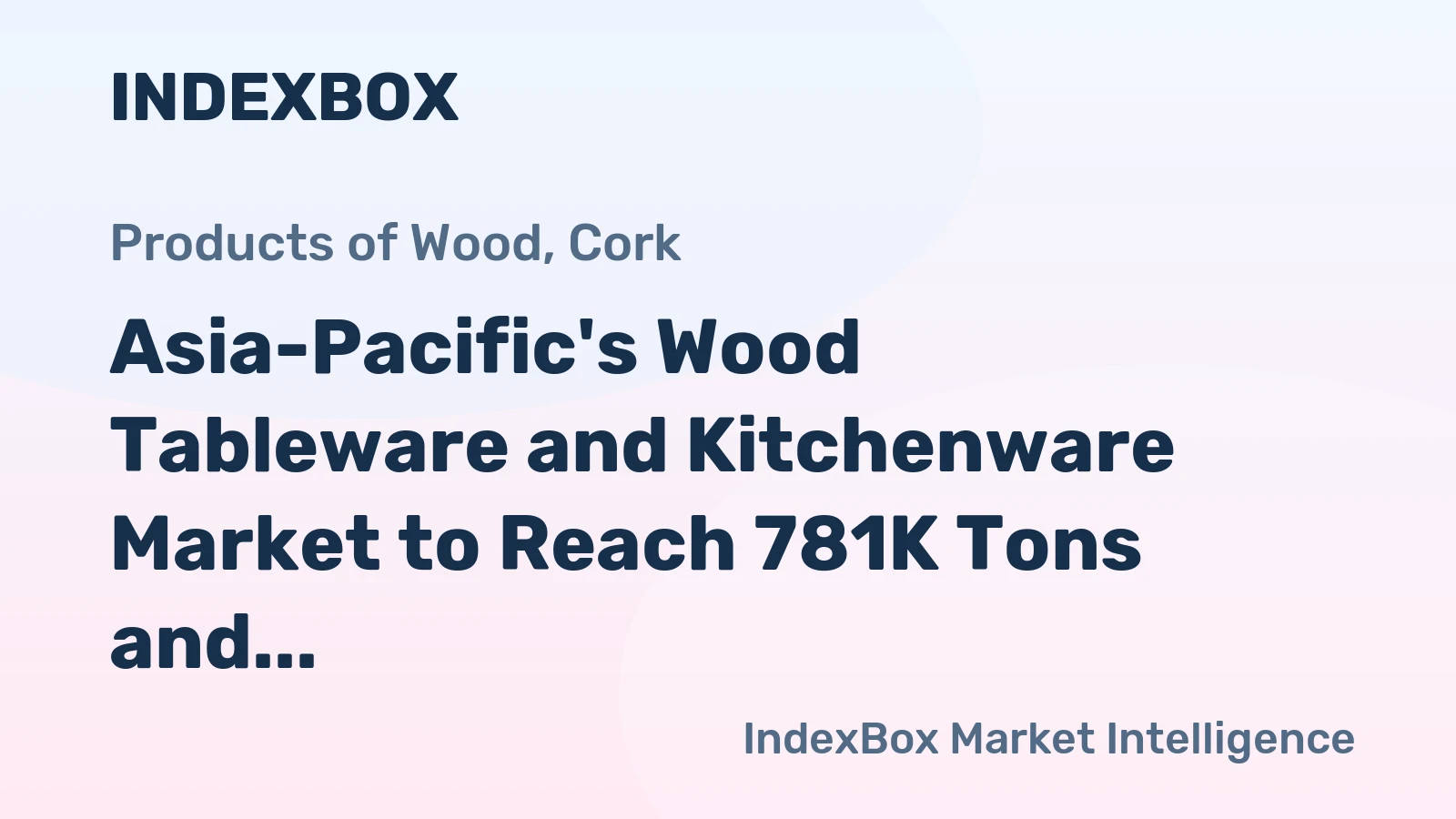 Asia-Pacific's Wood Tableware and Kitchenware Market to Reach 781K Tons and $2.5 Billion