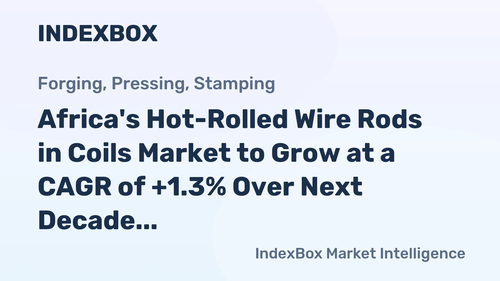 Africa's Hot-Rolled Wire Rods in Coils Market to Grow at a CAGR of +1.3% Over Next Decade, Reaching $15.4B by 2035