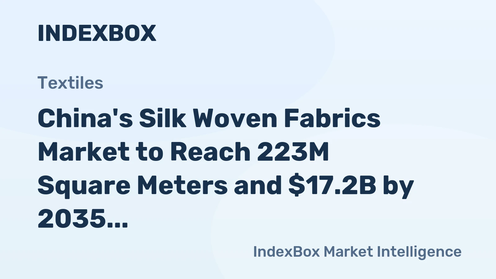 China's Silk Woven Fabrics Market to Reach 223M Square Meters and $17.2B by 2035