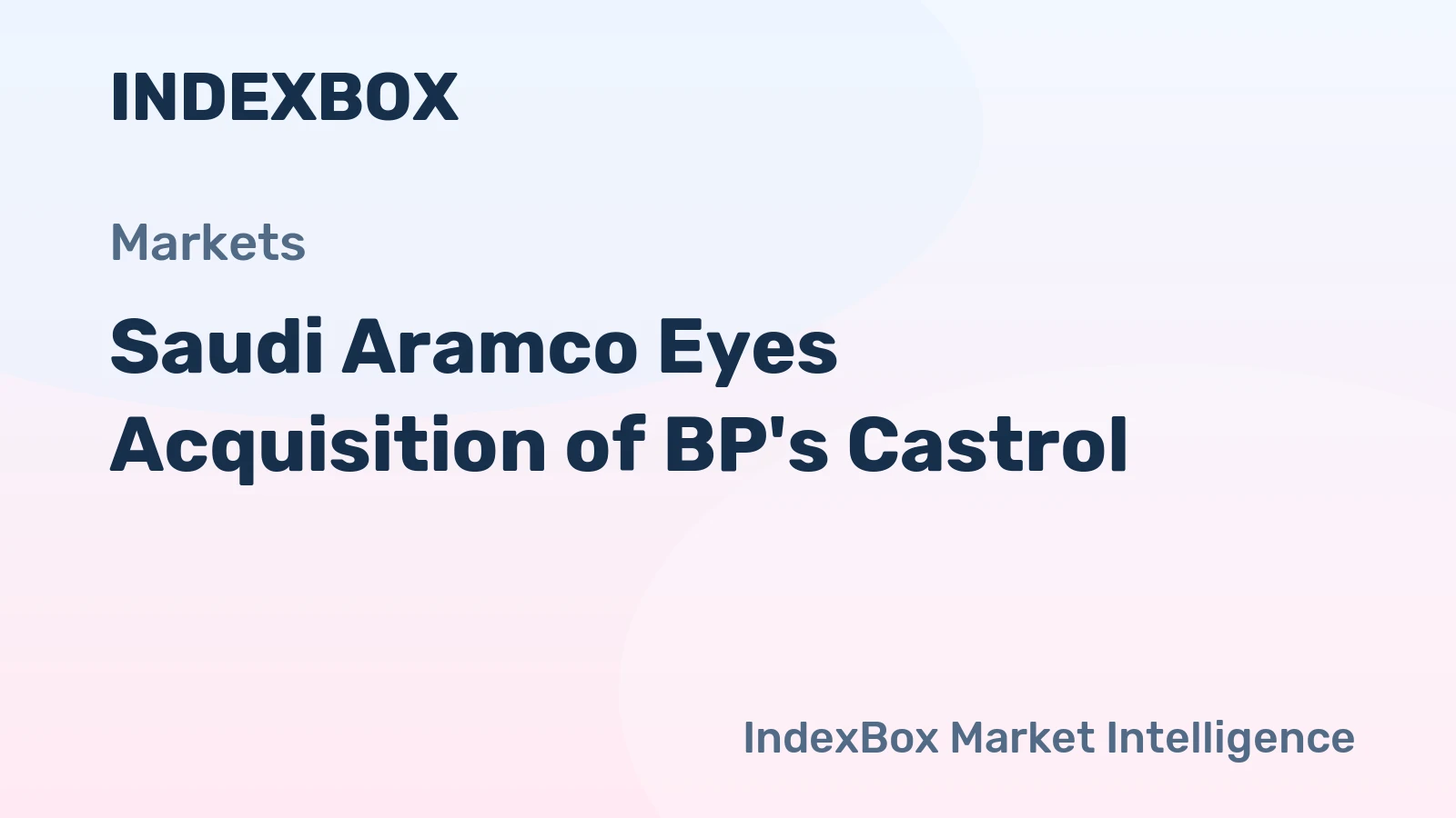Saudi Aramco Eyes Acquisition of BP's Castrol