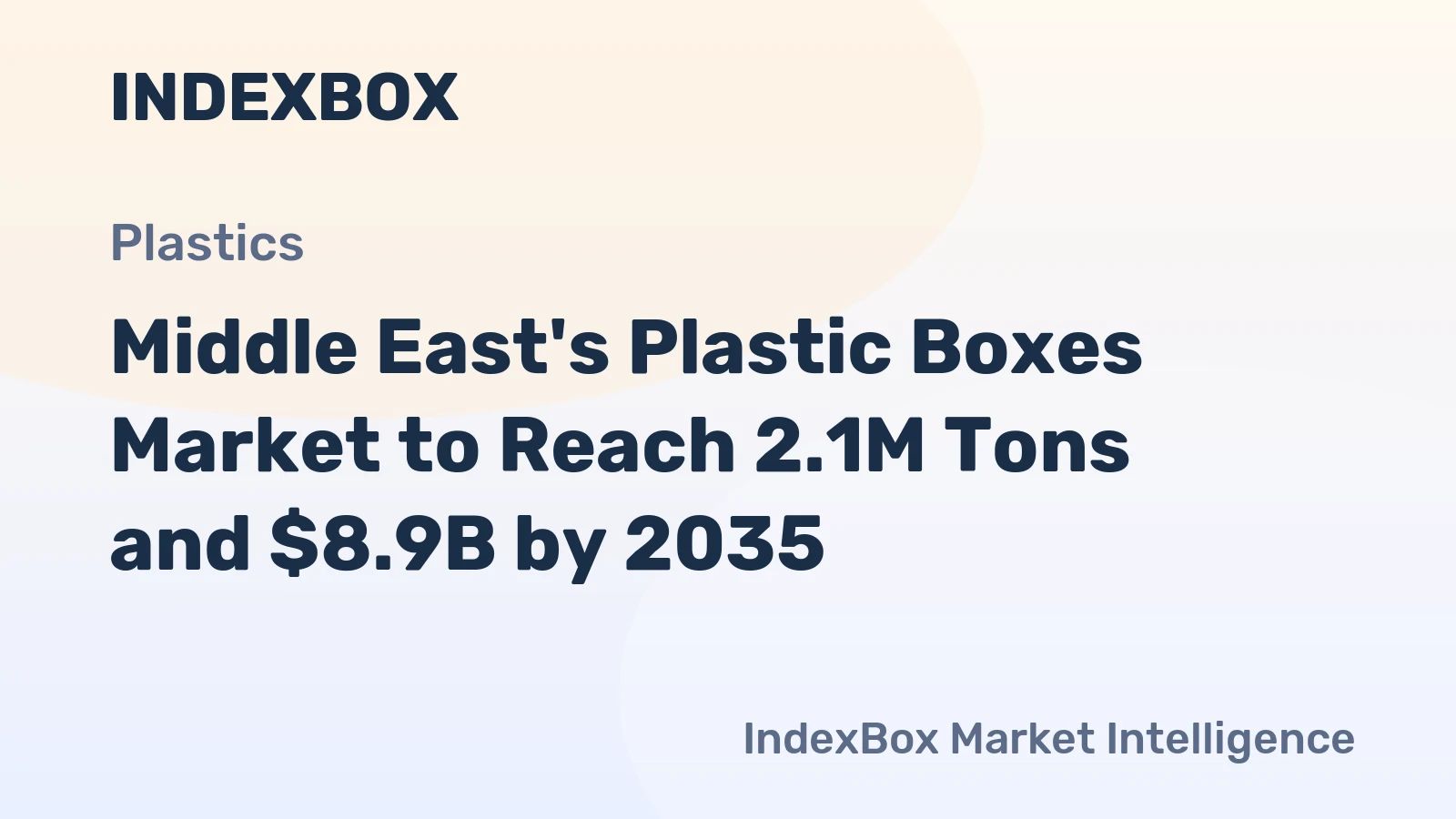 Middle East's Plastic Boxes Market to Reach 2.1M Tons and $8.9B by 2035