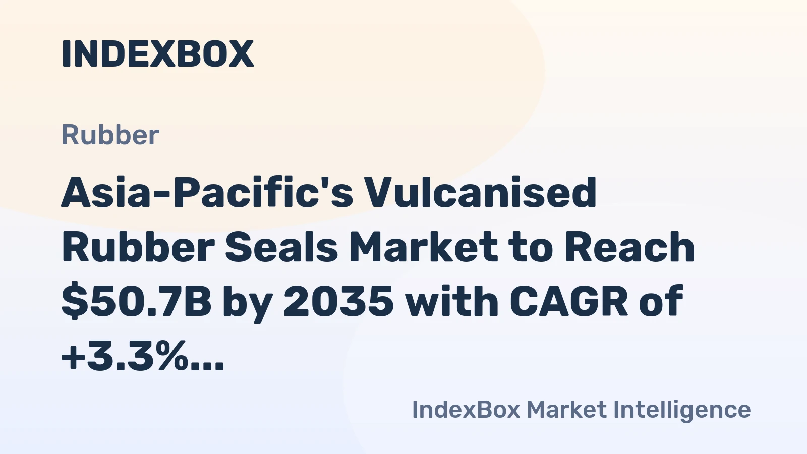 Asia-Pacific's Vulcanised Rubber Seals Market to Reach $50.7B by 2035 with CAGR of +3.3%