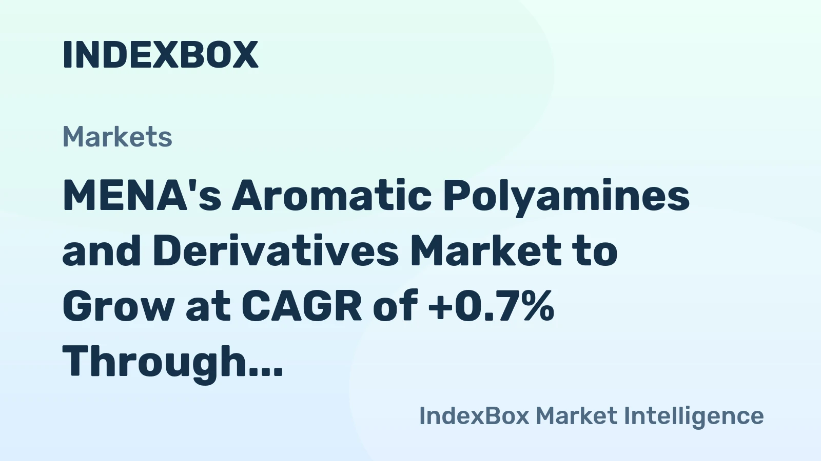 MENA's Aromatic Polyamines and Derivatives Market to Grow at CAGR of +0.7% Through 2035