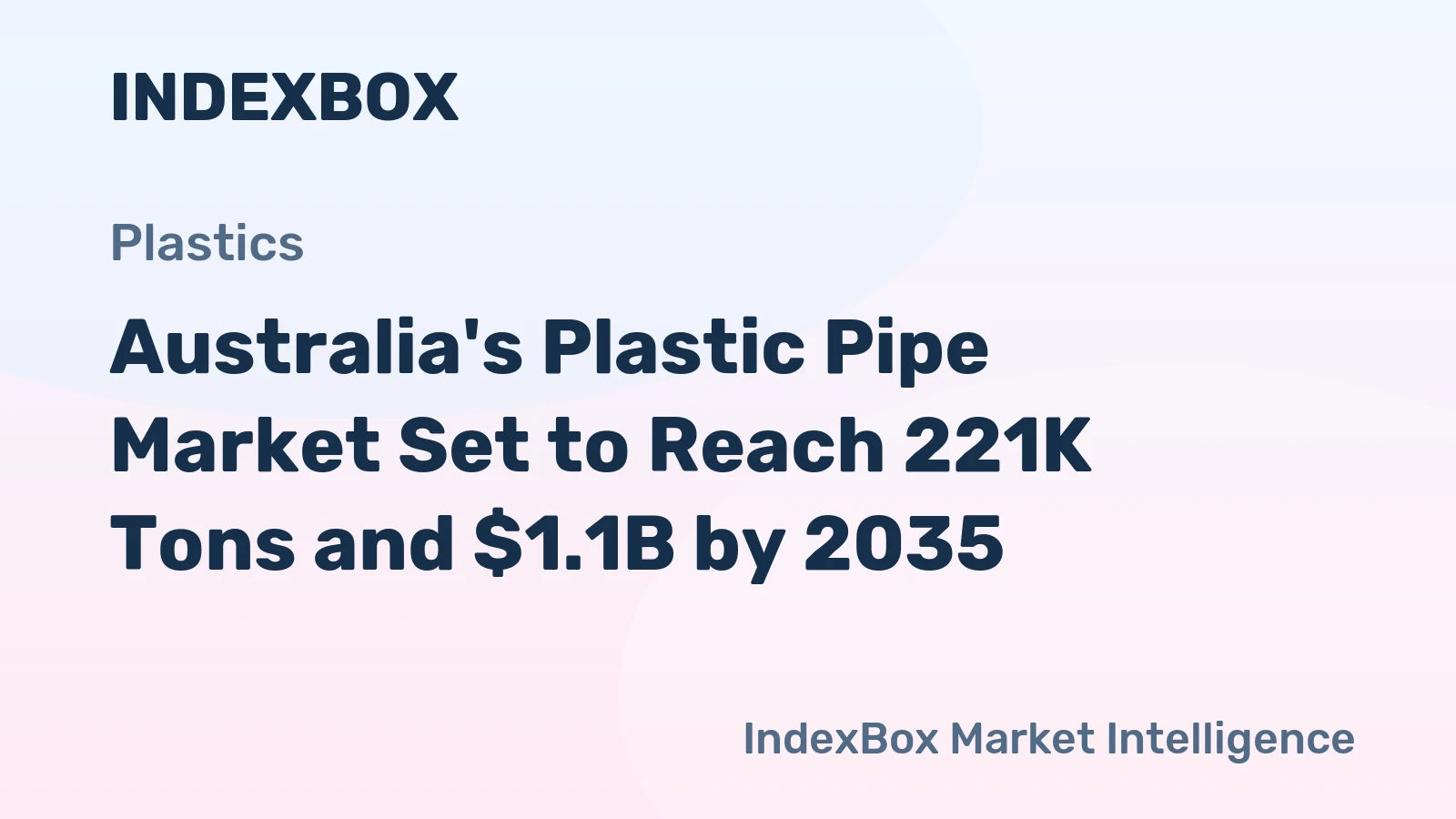 Australia's Plastic Pipe Market Set to Reach 221K Tons and $1.1B by 2035
