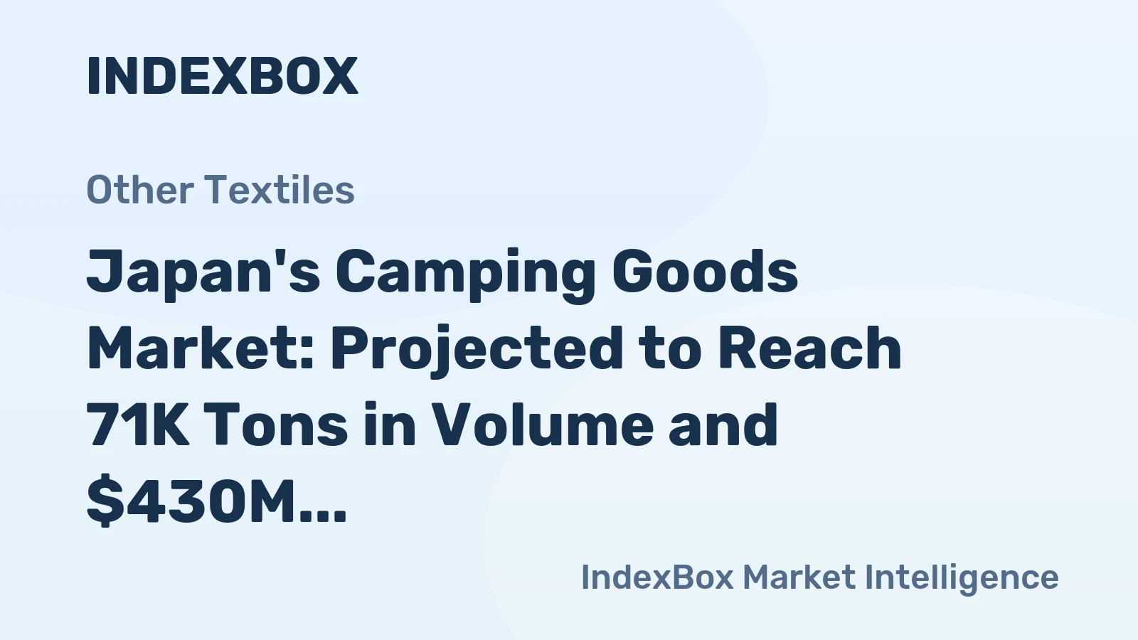 Japan's Camping Goods Market: Projected to Reach 71K Tons in Volume and $430M in Value by 2035