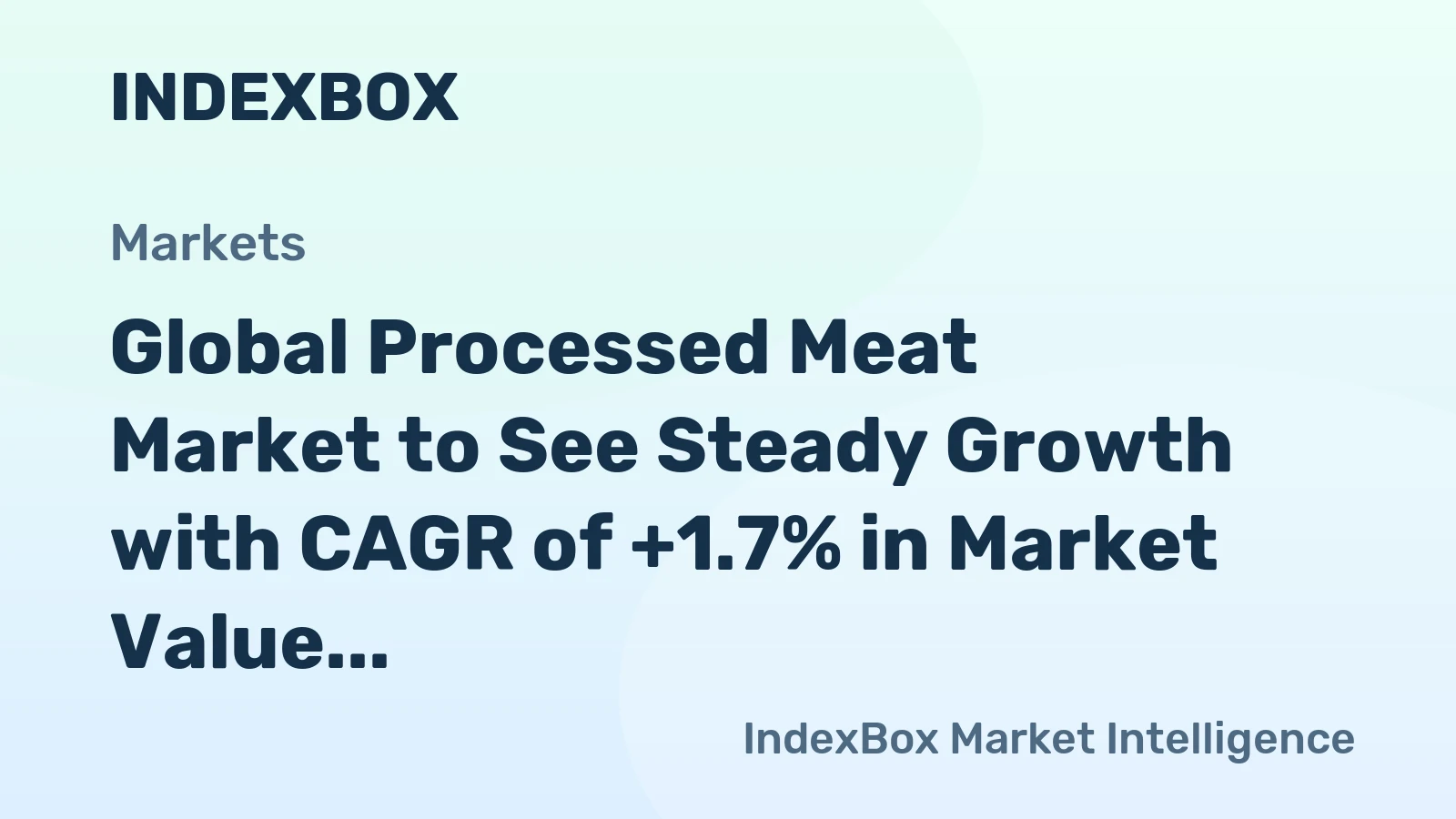 Global Processed Meat Market to See Steady Growth with CAGR of +1.7% in Market Value from 2024 to 2035