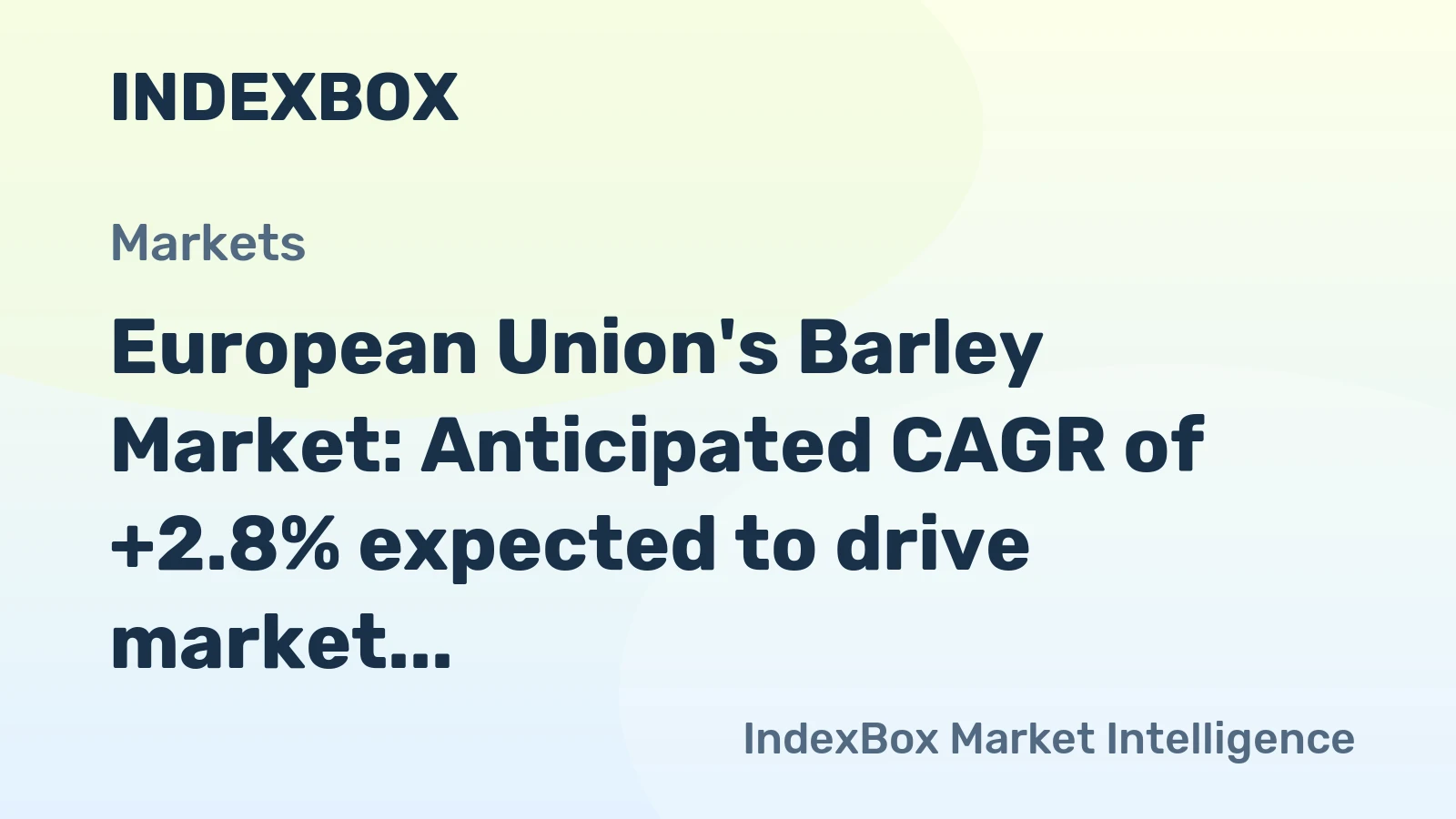 European Union's Barley Market: Anticipated CAGR of +2.8% expected to drive market growth over the next decade