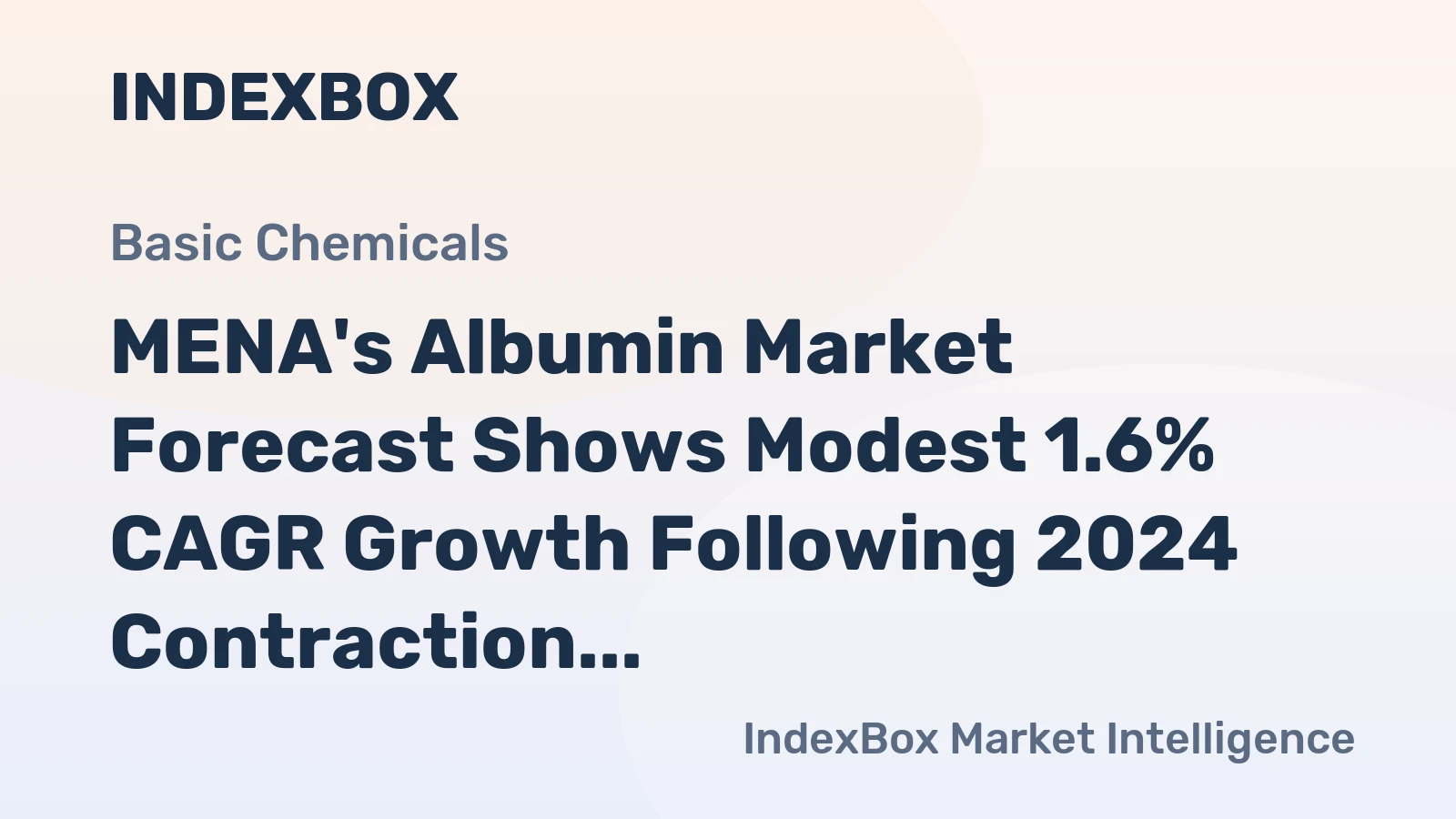 MENA's Albumin Market Forecast Shows Modest 1.6% CAGR Growth Following 2024 Contraction