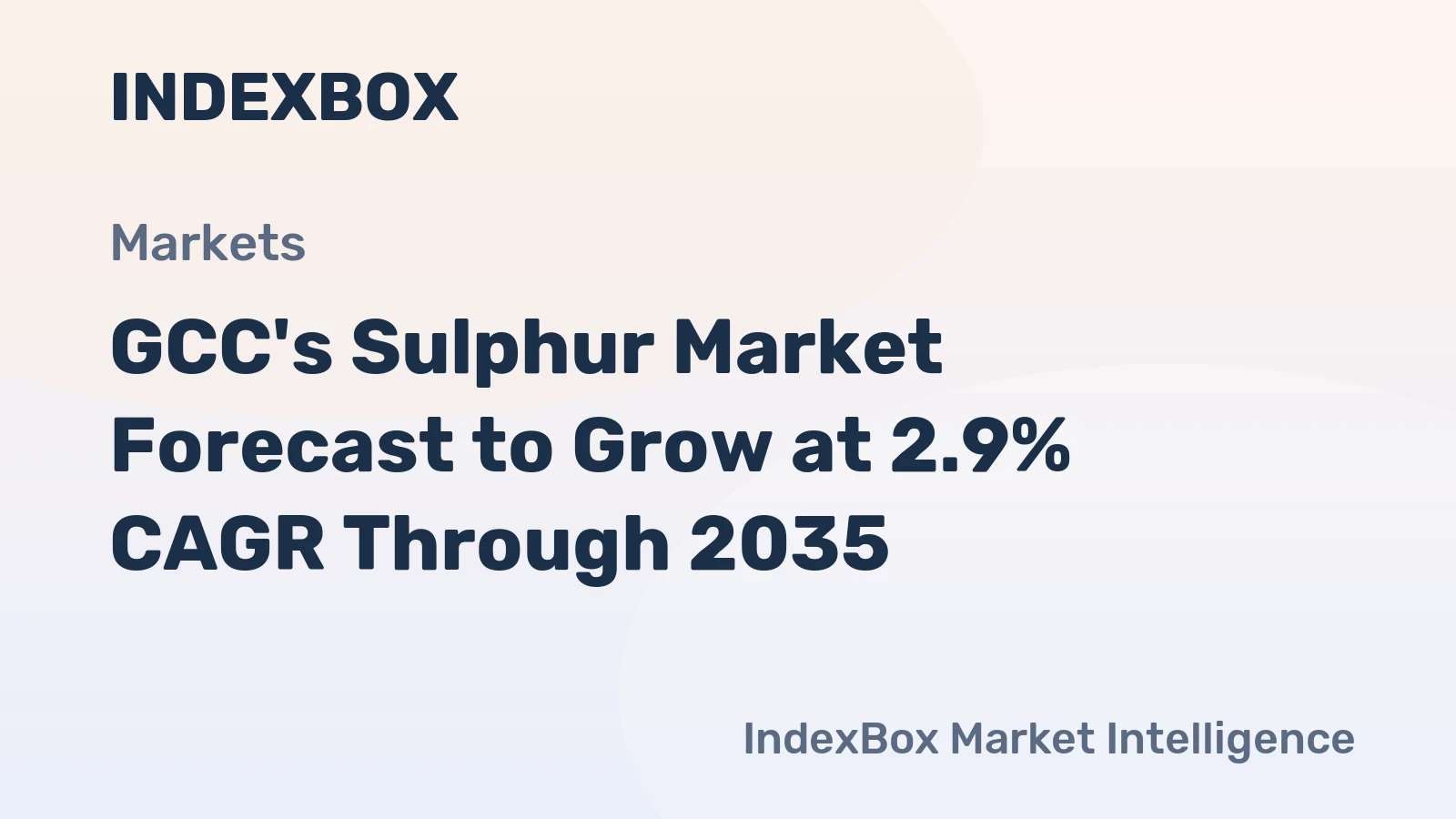 GCC's Sulphur Market Forecast to Grow at 2.9% CAGR Through 2035