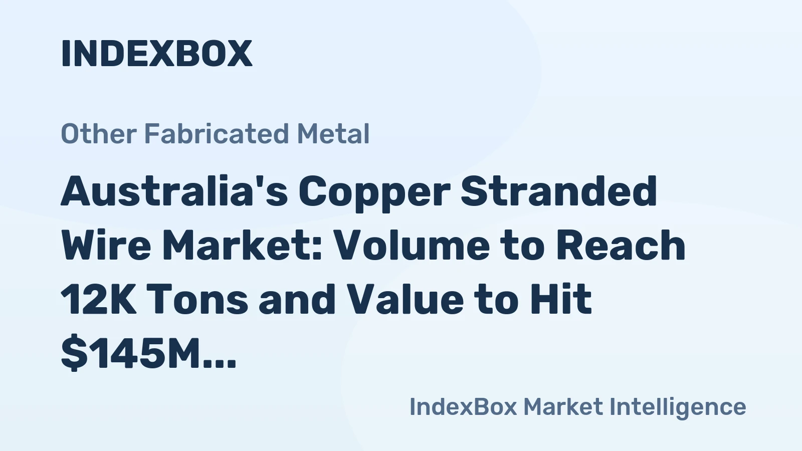 Australia's Copper Stranded Wire Market: Volume to Reach 12K Tons and Value to Hit $145M by 2035