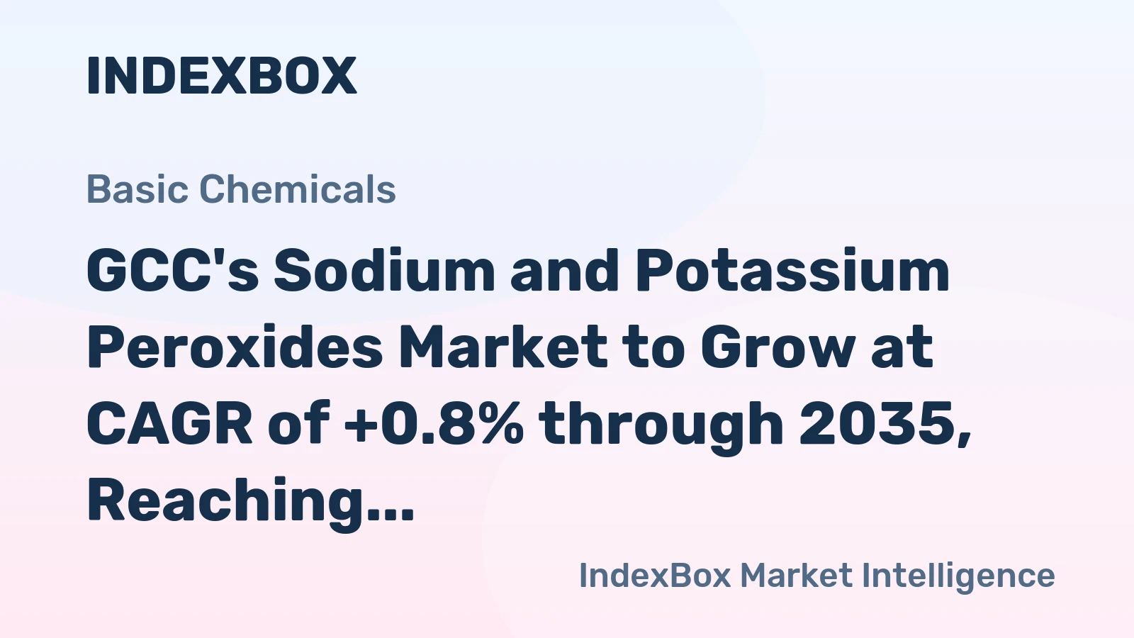 GCC's Sodium and Potassium Peroxides Market to Grow at CAGR of +0.8% through 2035, Reaching $3.2M in Value