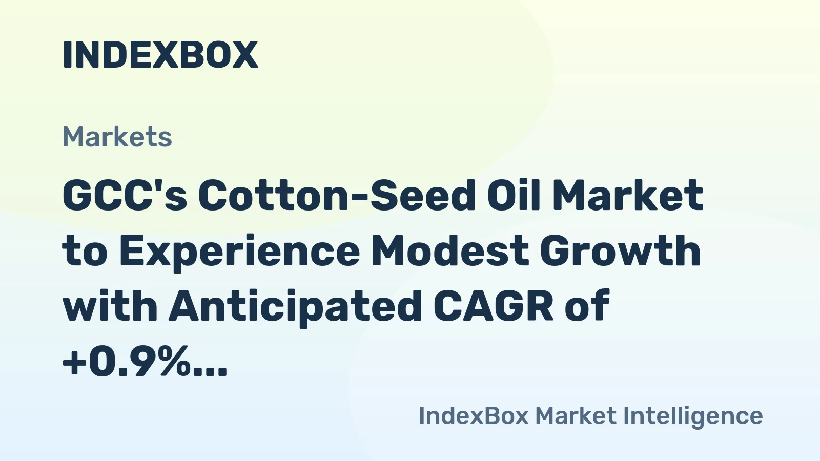 GCC's Cotton-Seed Oil Market to Experience Modest Growth with Anticipated CAGR of +0.9% from 2024 to 2035
