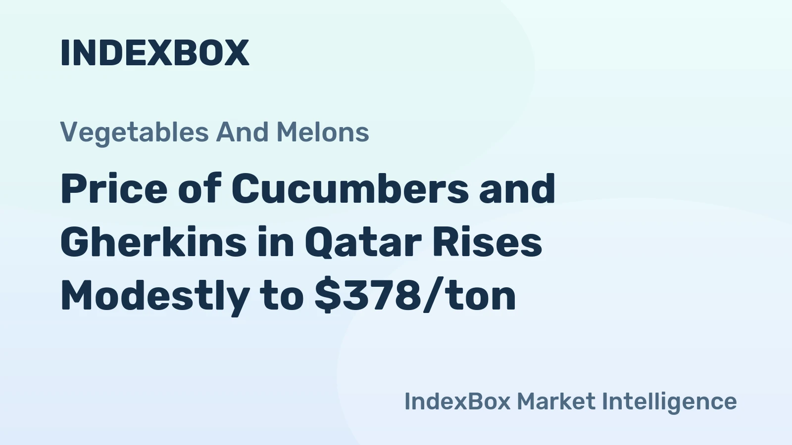 Price of Cucumbers and Gherkins in Qatar Rises Modestly to $378/ton