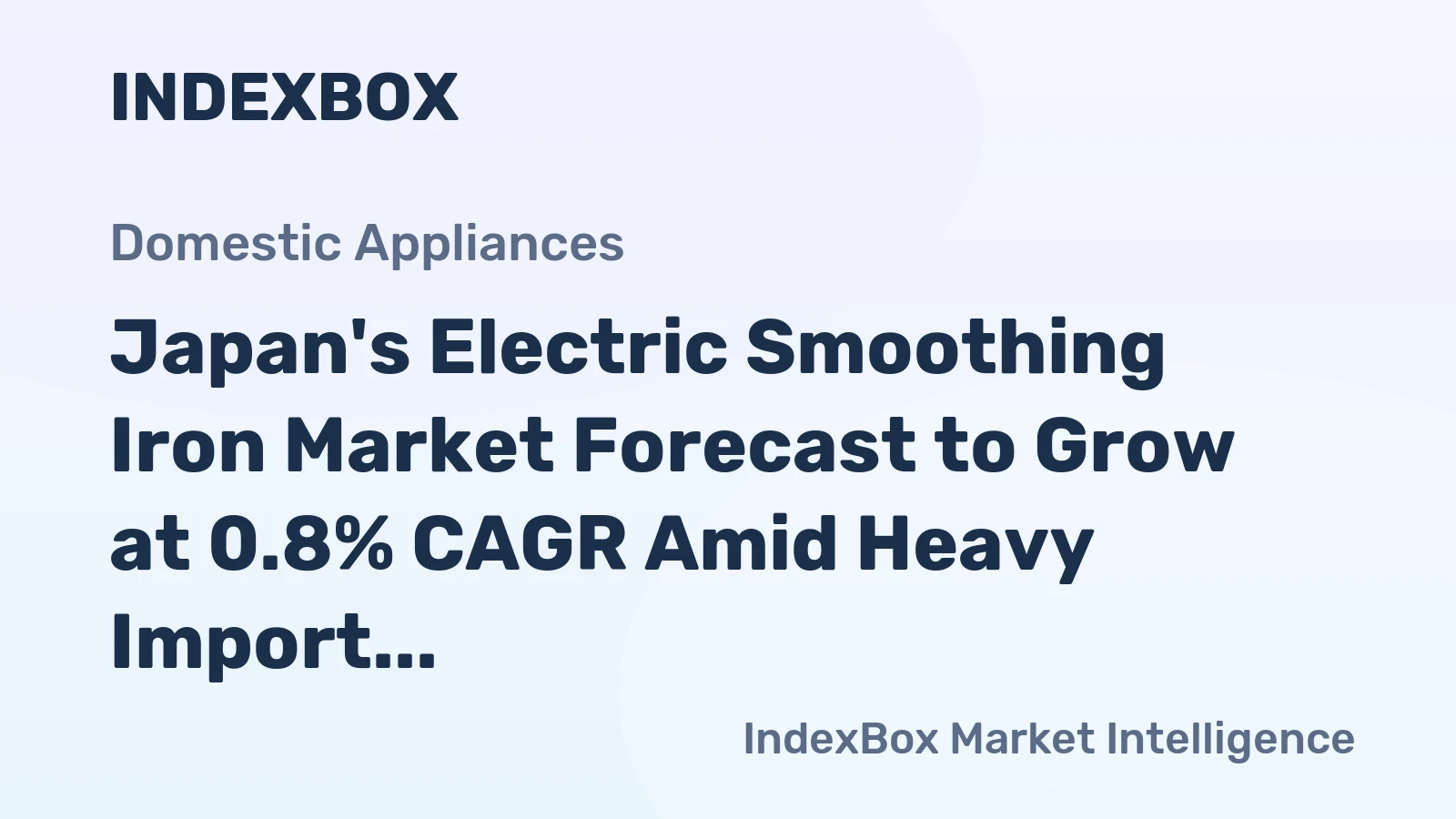 Japan's Electric Smoothing Iron Market Forecast to Grow at 0.8% CAGR Amid Heavy Import Reliance
