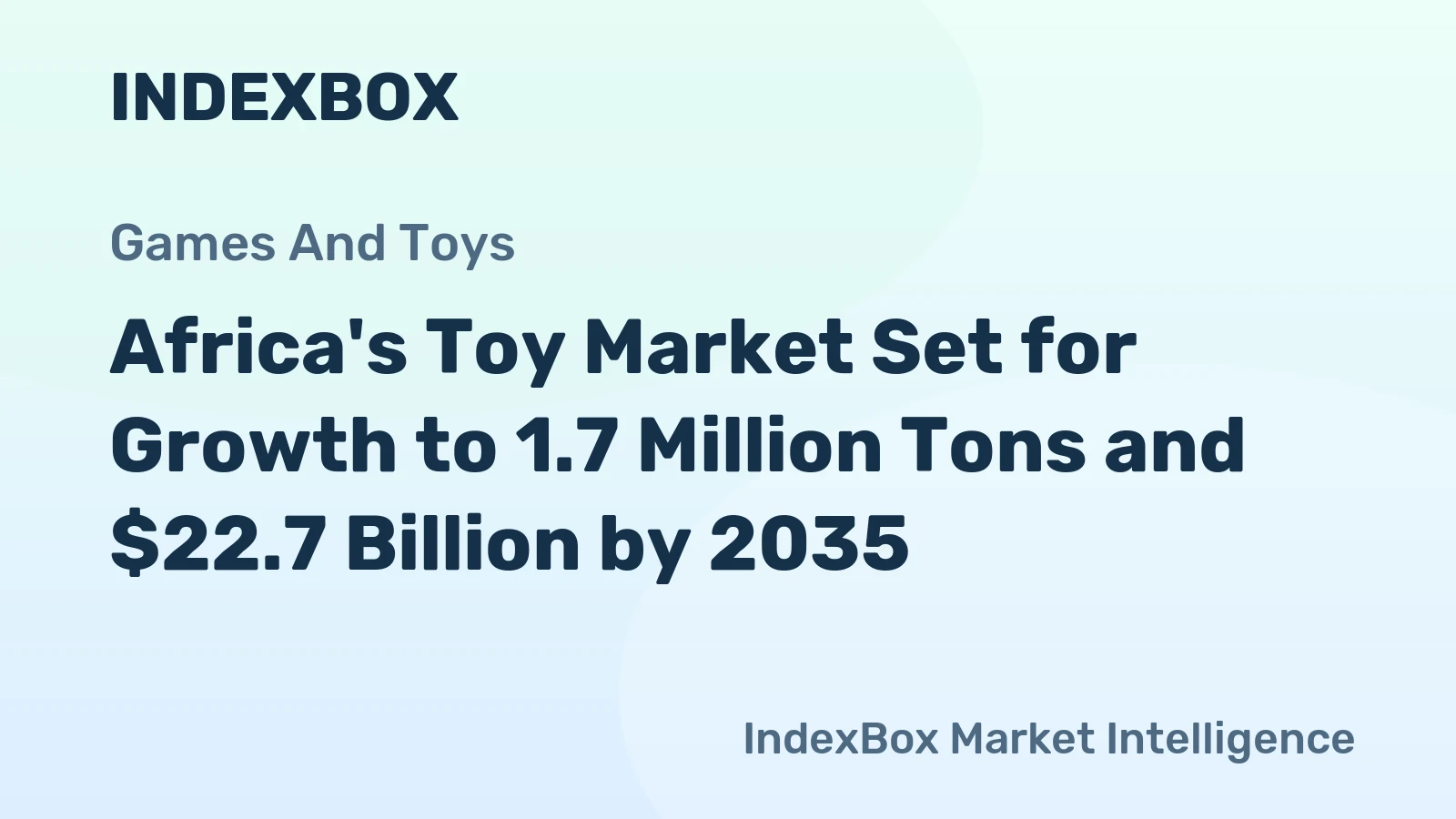 Africa's Toy Market Set for Growth to 1.7 Million Tons and $22.7 Billion by 2035