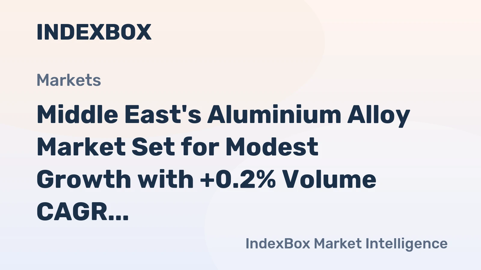 Middle East's Aluminium Alloy Market Set for Modest Growth with +0.2% Volume CAGR Through 2035