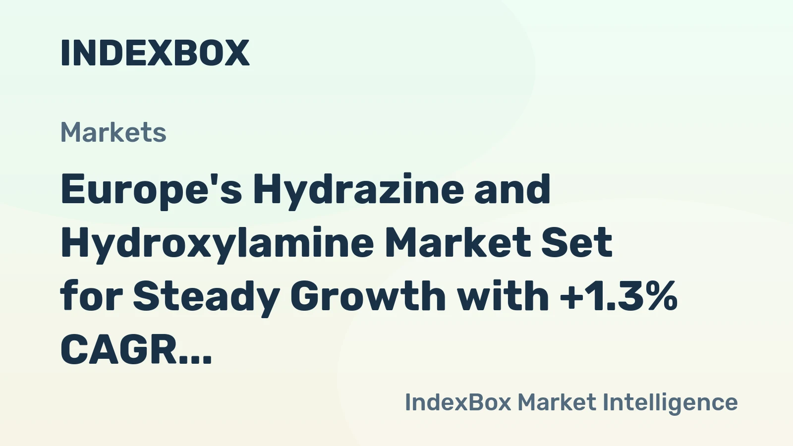 Europe's Hydrazine and Hydroxylamine Market Set for Steady Growth with +1.3% CAGR Through 2035