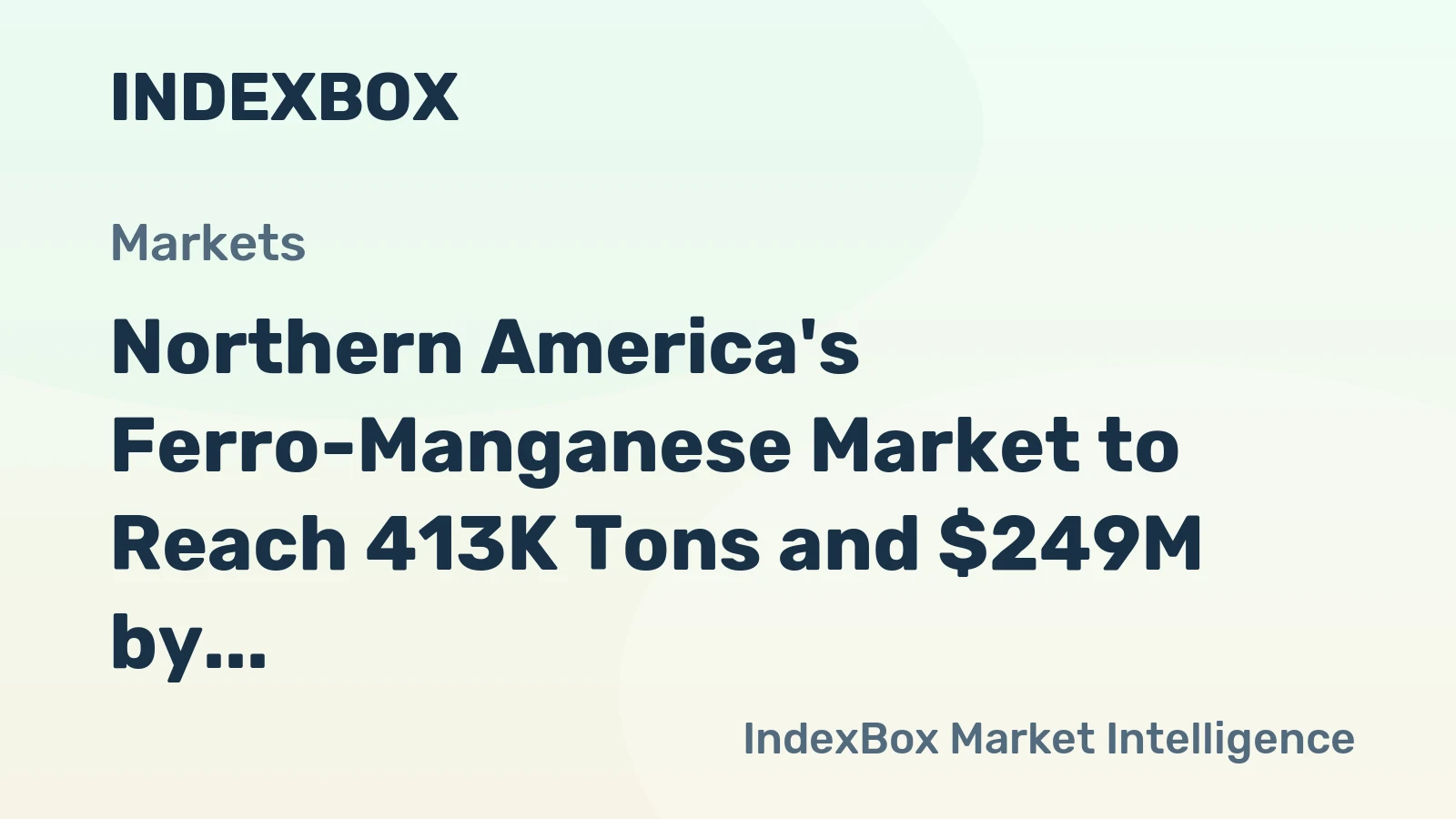 Northern America's Ferro-Manganese Market to Reach 413K Tons and $249M by 2035