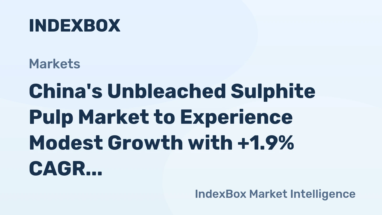 China's Unbleached Sulphite Pulp Market to Experience Modest Growth with +1.9% CAGR