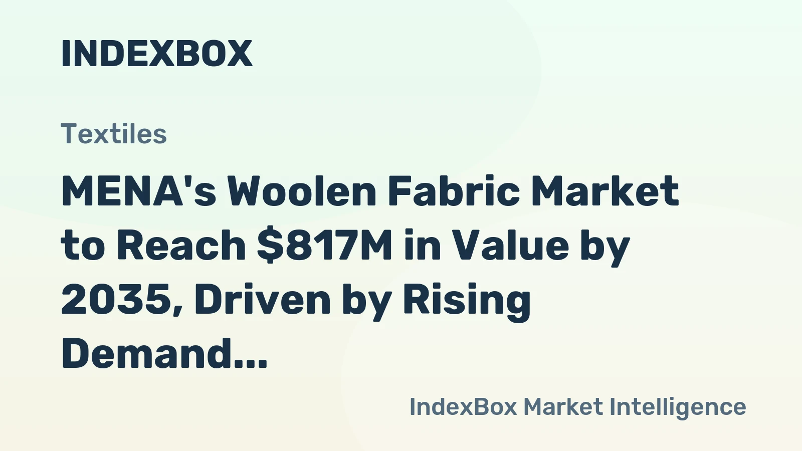 MENA's Woolen Fabric Market to Reach $817M in Value by 2035, Driven by Rising Demand