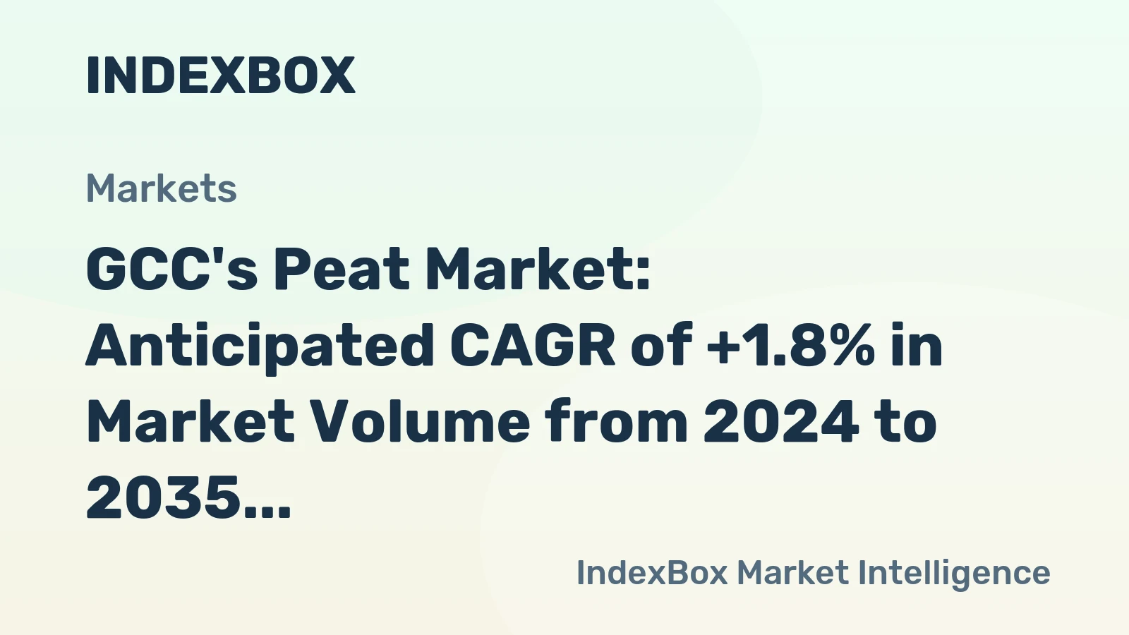 GCC's Peat Market: Anticipated CAGR of +1.8% in Market Volume from 2024 to 2035