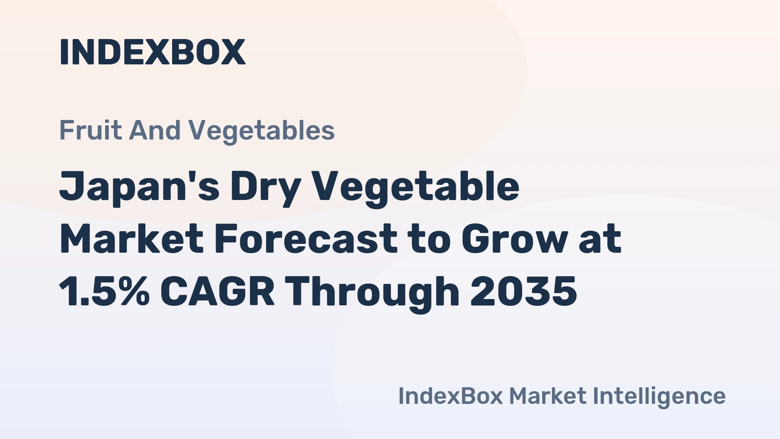 Japan's Dry Vegetable Market Forecast to Grow at 1.5% CAGR Through 2035