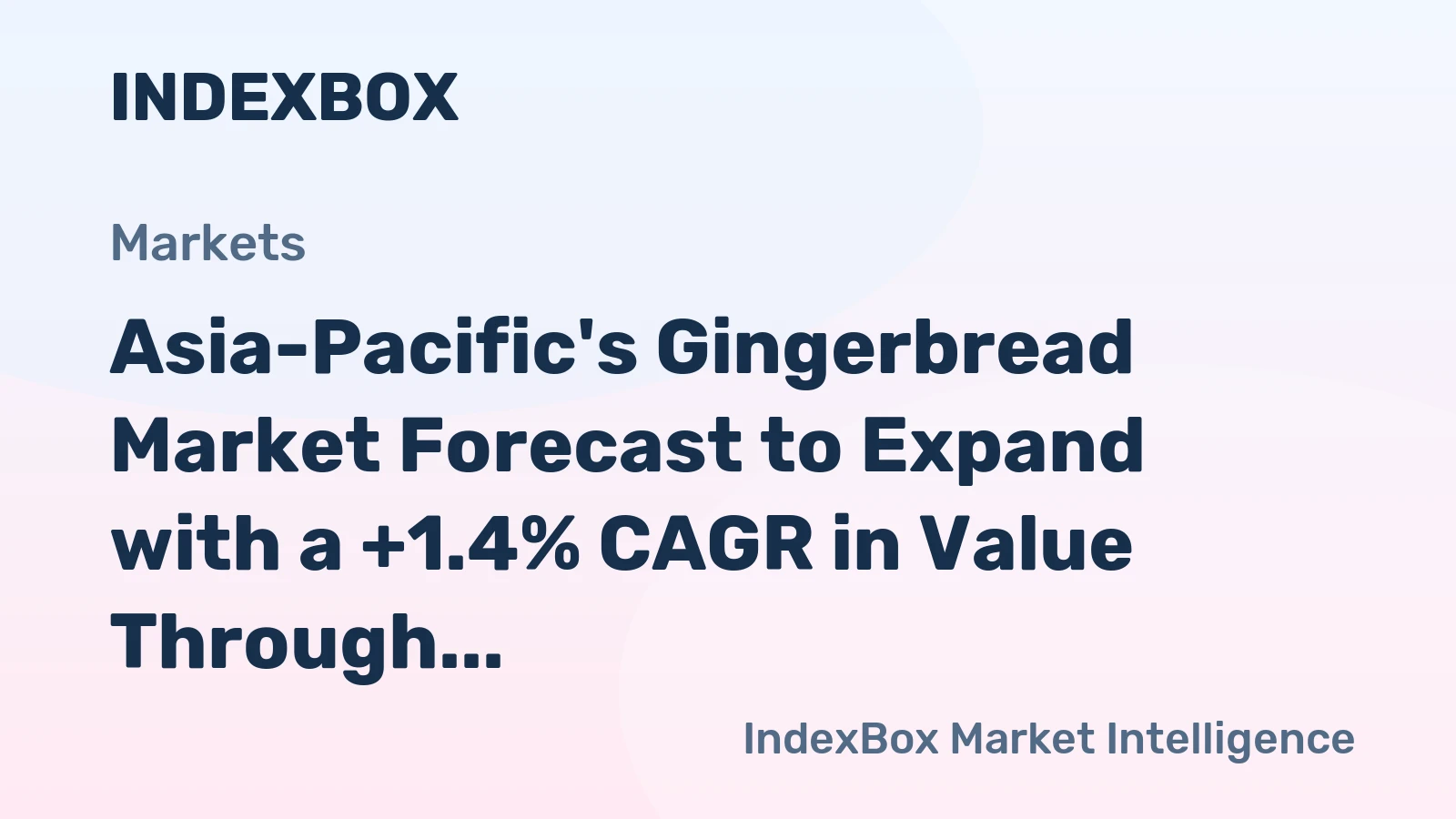 Asia-Pacific's Gingerbread Market Forecast to Expand with a +1.4% CAGR in Value Through 2035