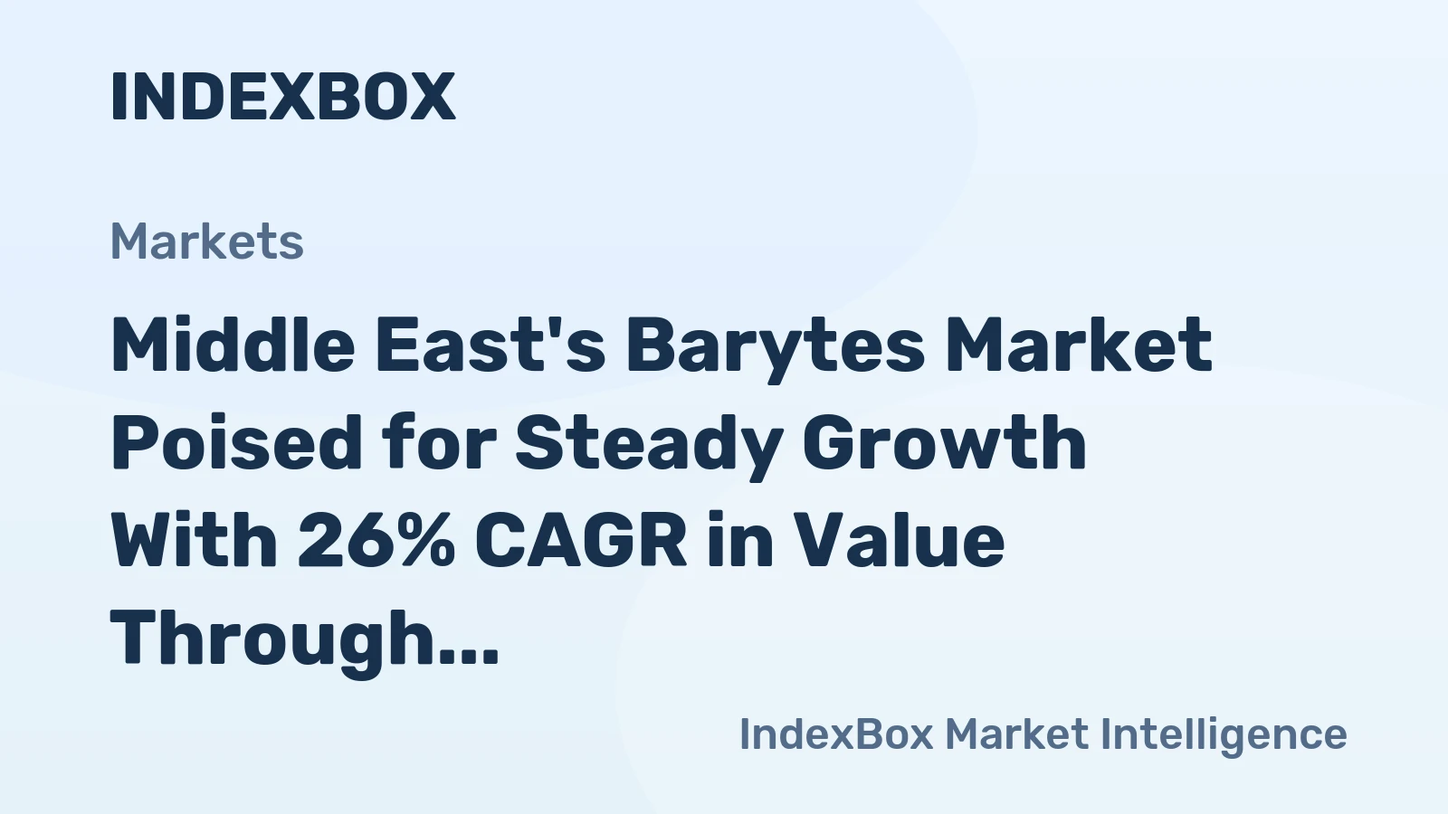 Middle East's Barytes Market Poised for Steady Growth With 26% CAGR in Value Through 2035