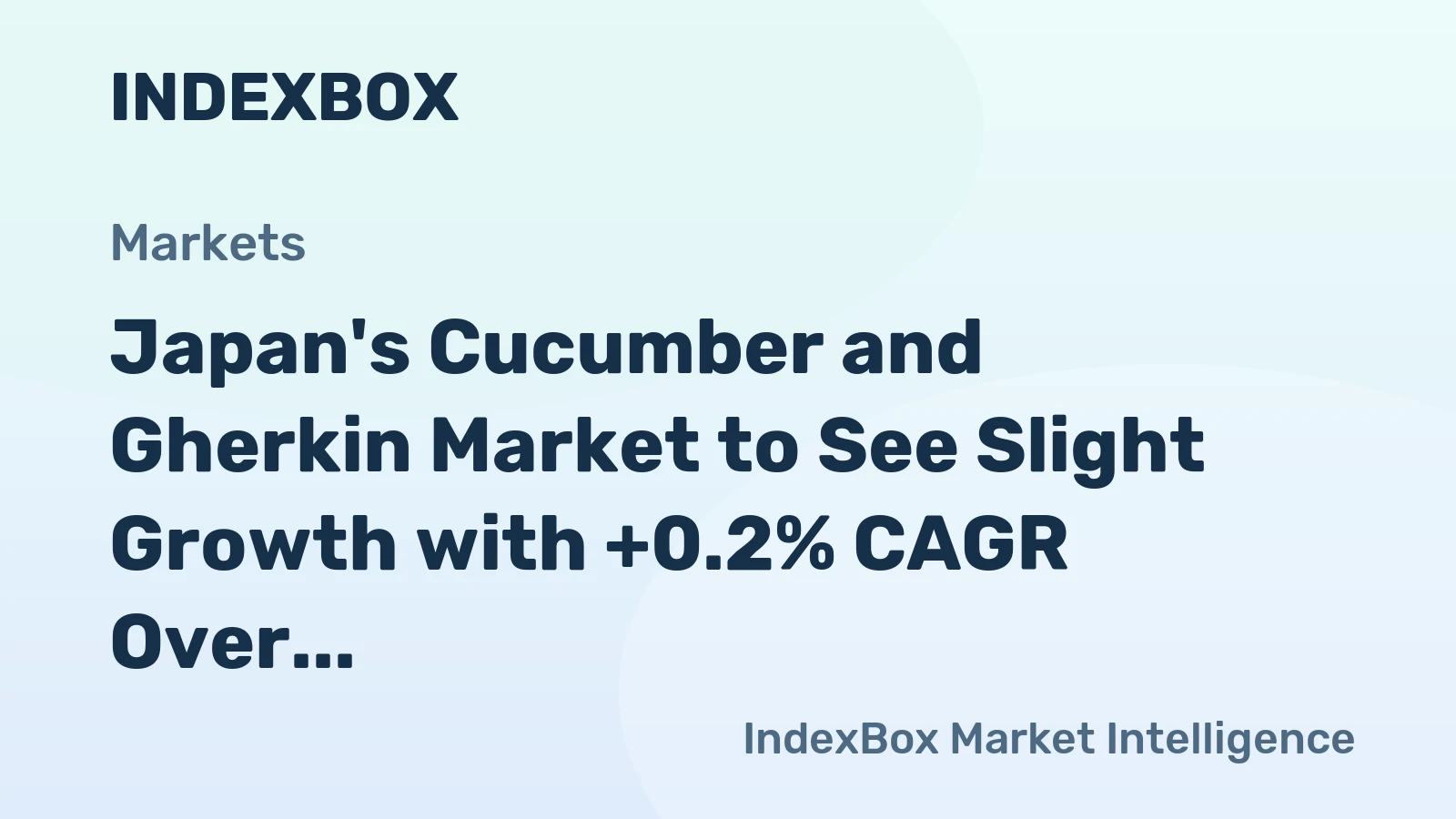 Japan's Cucumber and Gherkin Market to See Slight Growth with +0.2% CAGR Over Next Decade