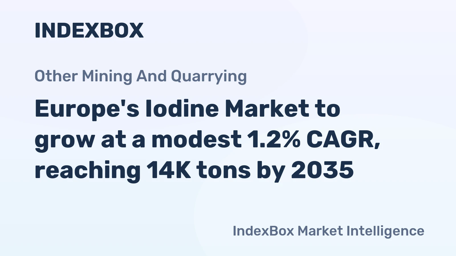 Europe's Iodine Market to grow at a modest 1.2% CAGR, reaching 14K tons by 2035.