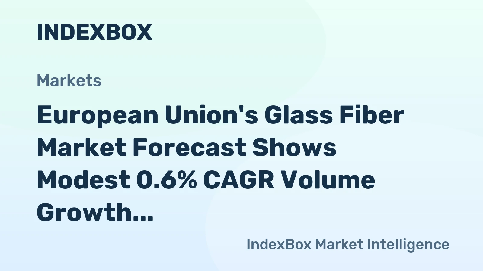 European Union's Glass Fiber Market Forecast Shows Modest 0.6% CAGR Volume Growth Through 2035