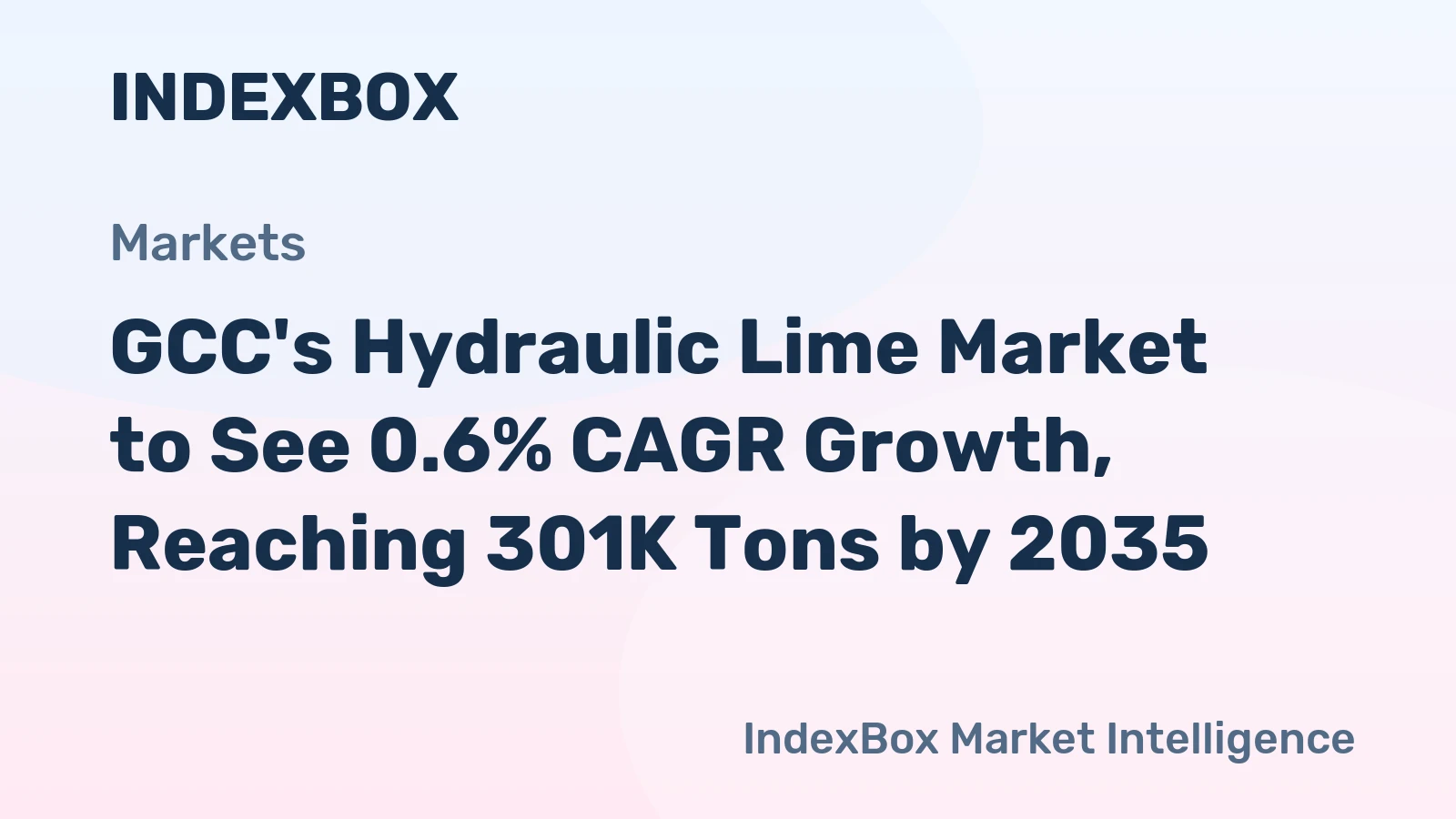 GCC's Hydraulic Lime Market to See 0.6% CAGR Growth, Reaching 301K Tons by 2035