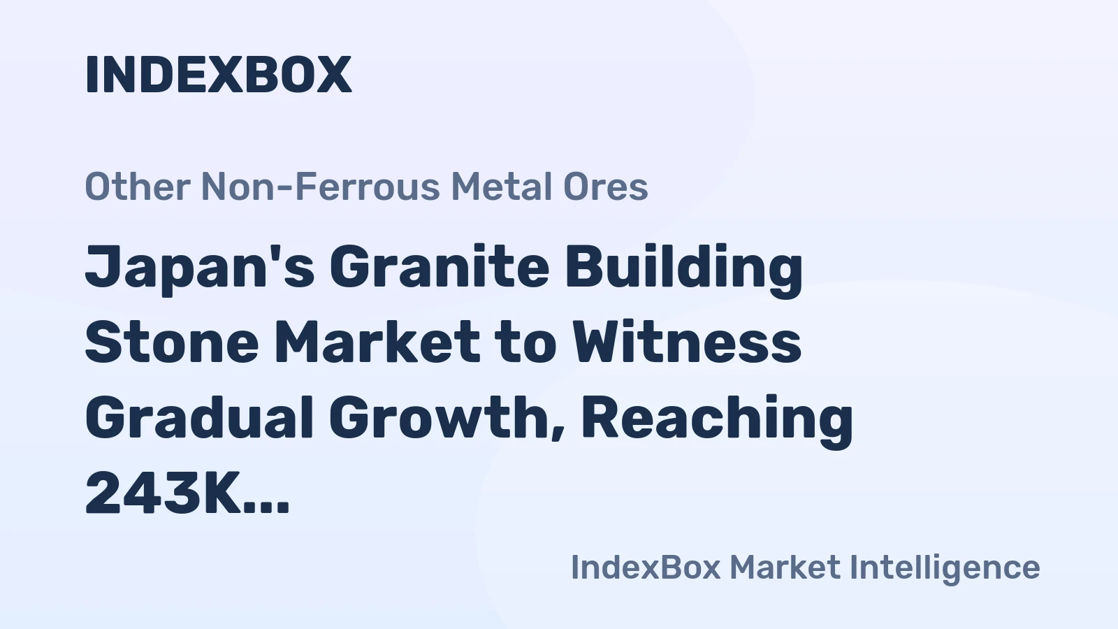 Japan's Granite Building Stone Market to Witness Gradual Growth, Reaching 243K Tons and $295M by 2035