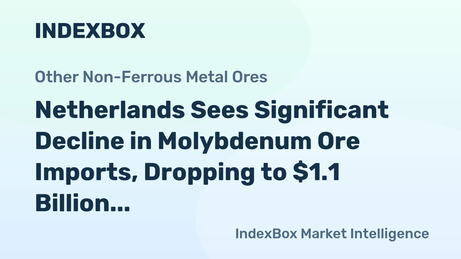 Netherlands Sees Significant Decline in Molybdenum Ore Imports, Dropping to $1.1 Billion in 2024