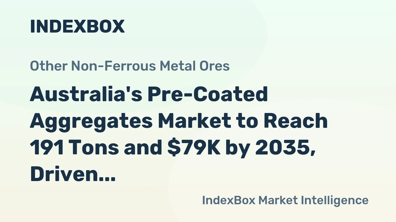 Australia's Pre-Coated Aggregates Market to Reach 191 Tons and $79K by 2035, Driven by Rising Demand