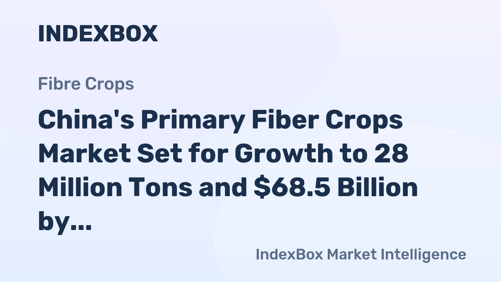 China's Primary Fiber Crops Market Set for Growth to 28 Million Tons and $68.5 Billion by 2035