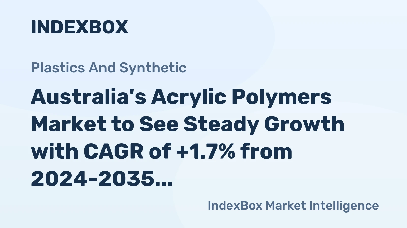 Australia's Acrylic Polymers Market to See Steady Growth with CAGR of +1.7% from 2024-2035