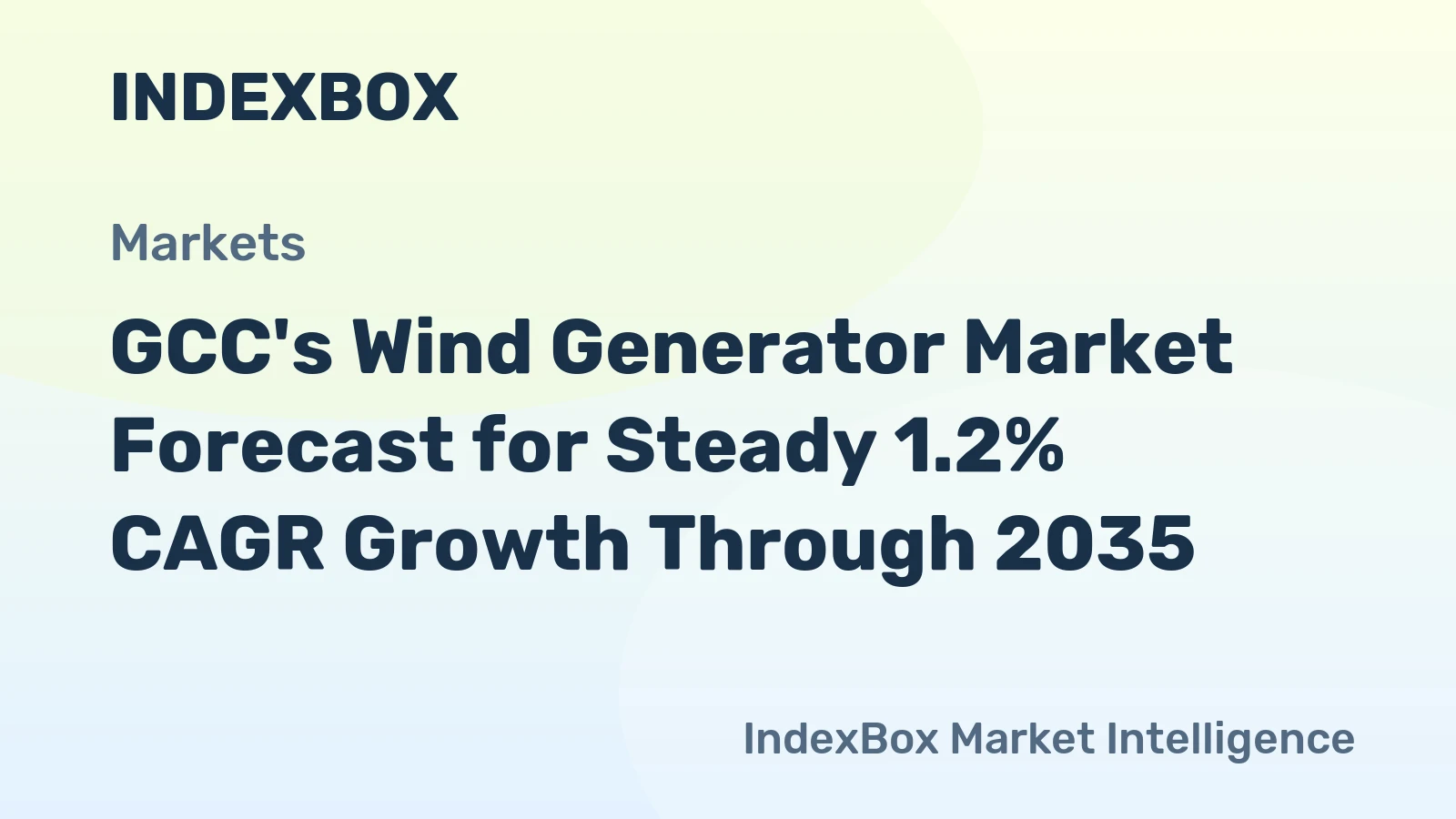 GCC's Wind Generator Market Forecast for Steady 1.2% CAGR Growth Through 2035