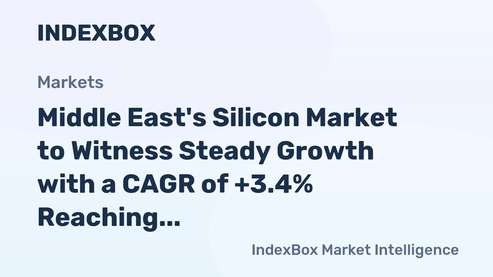 Middle East's Silicon Market to Witness Steady Growth with a CAGR of +3.4% Reaching $524M by 2035