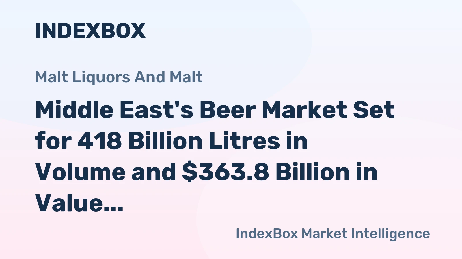Middle East's Beer Market Set for 418 Billion Litres in Volume and $363.8 Billion in Value