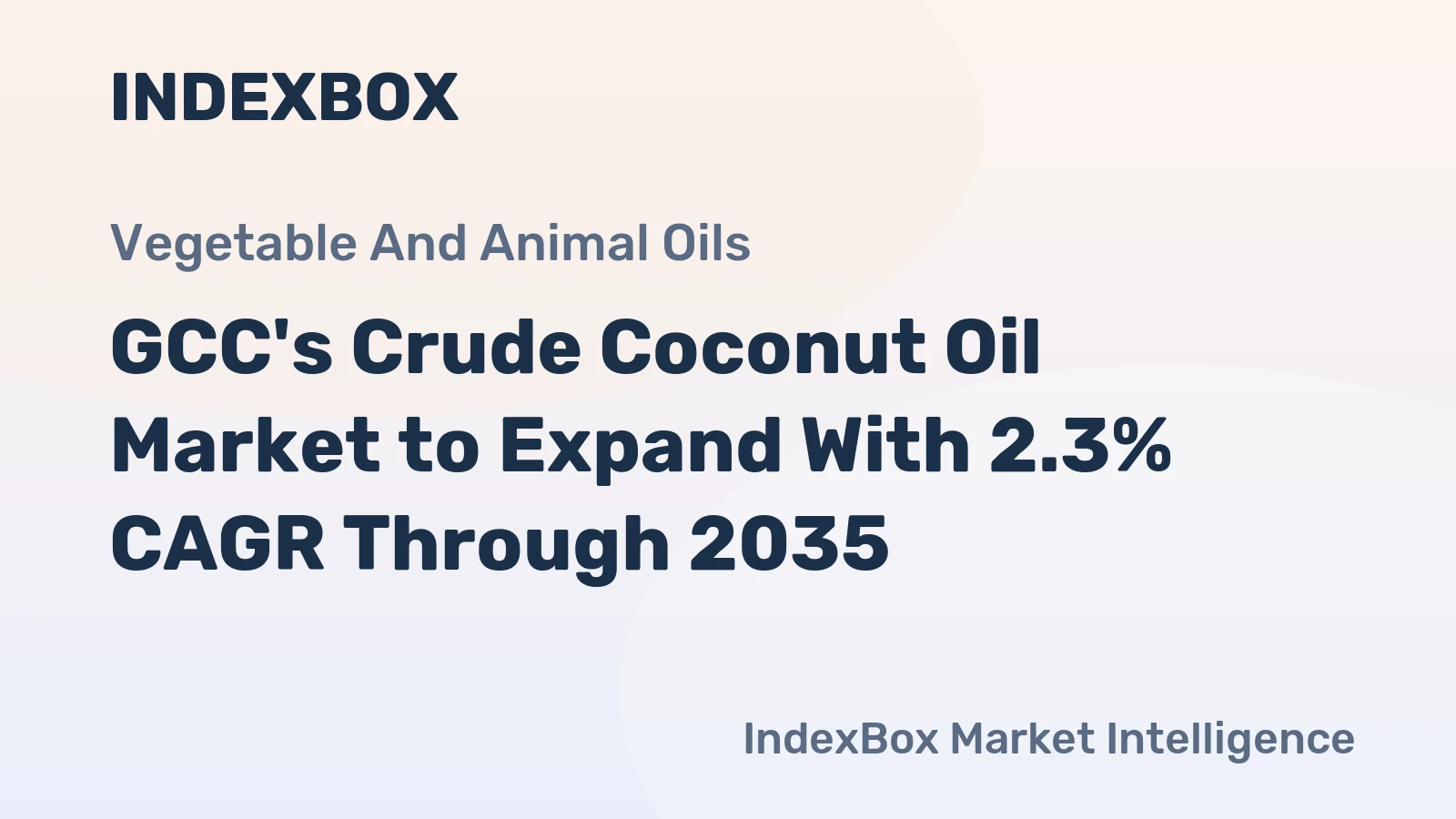 GCC's Crude Coconut Oil Market to Expand With 2.3% CAGR Through 2035