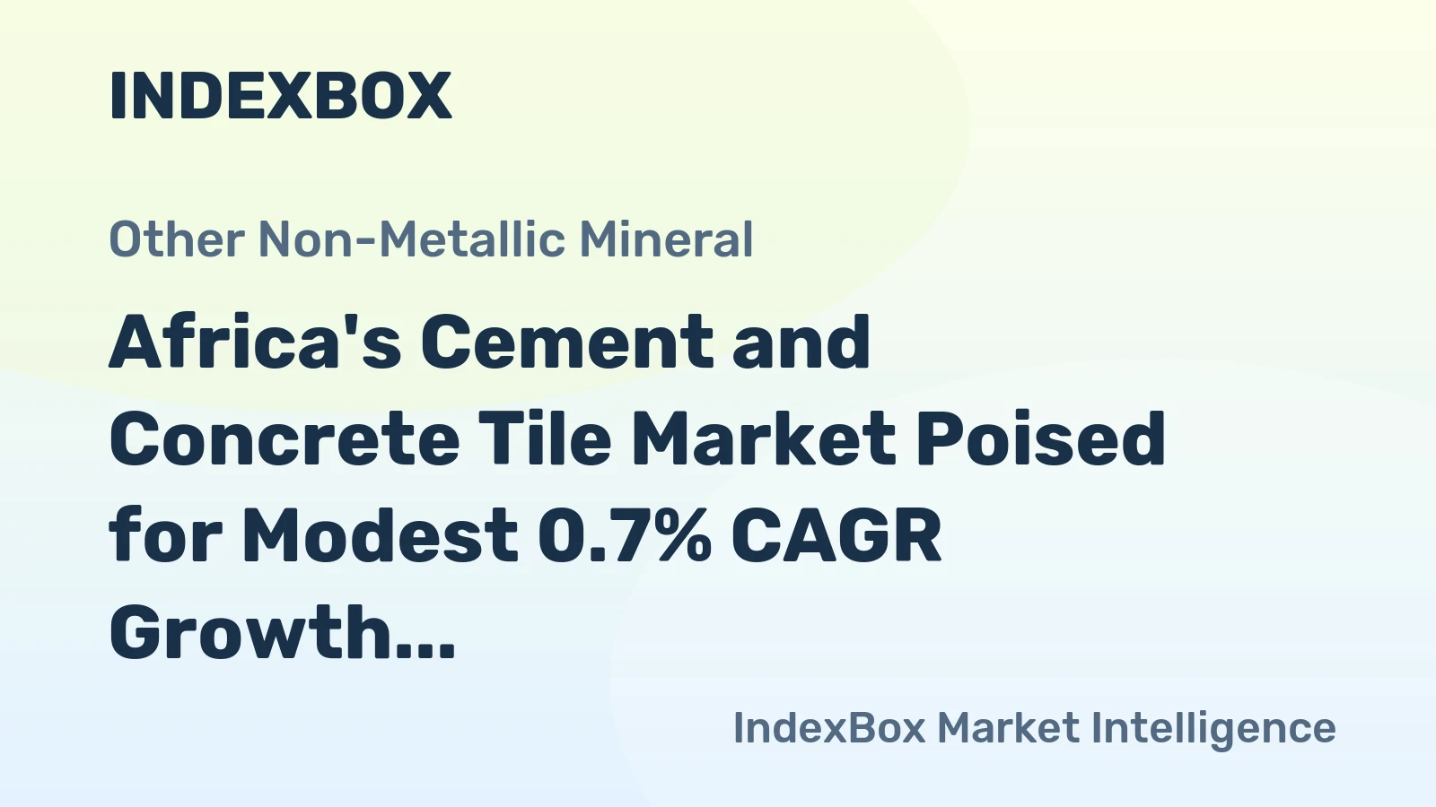 Africa's Cement and Concrete Tile Market Poised for Modest 0.7% CAGR Growth Through 2035