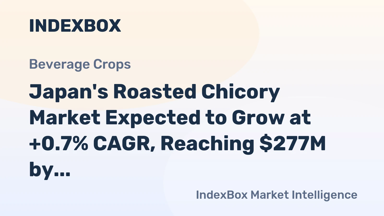 Japan's Roasted Chicory Market Expected to Grow at +0.7% CAGR, Reaching $277M by 2035