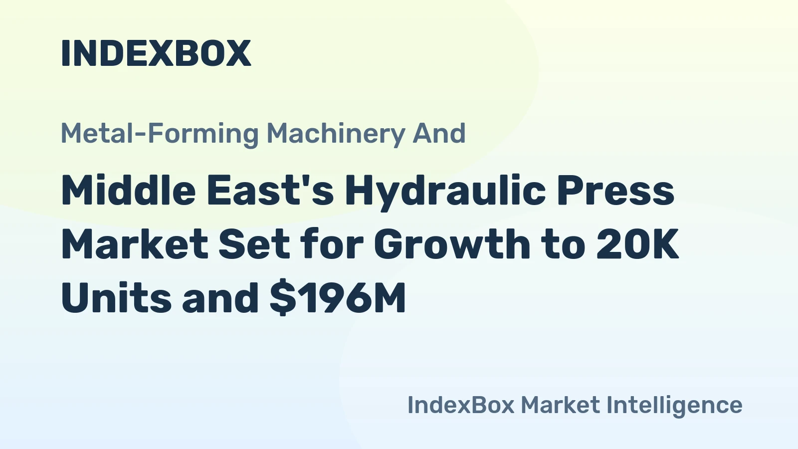 Middle East's Hydraulic Press Market Set for Growth to 20K Units and $196M